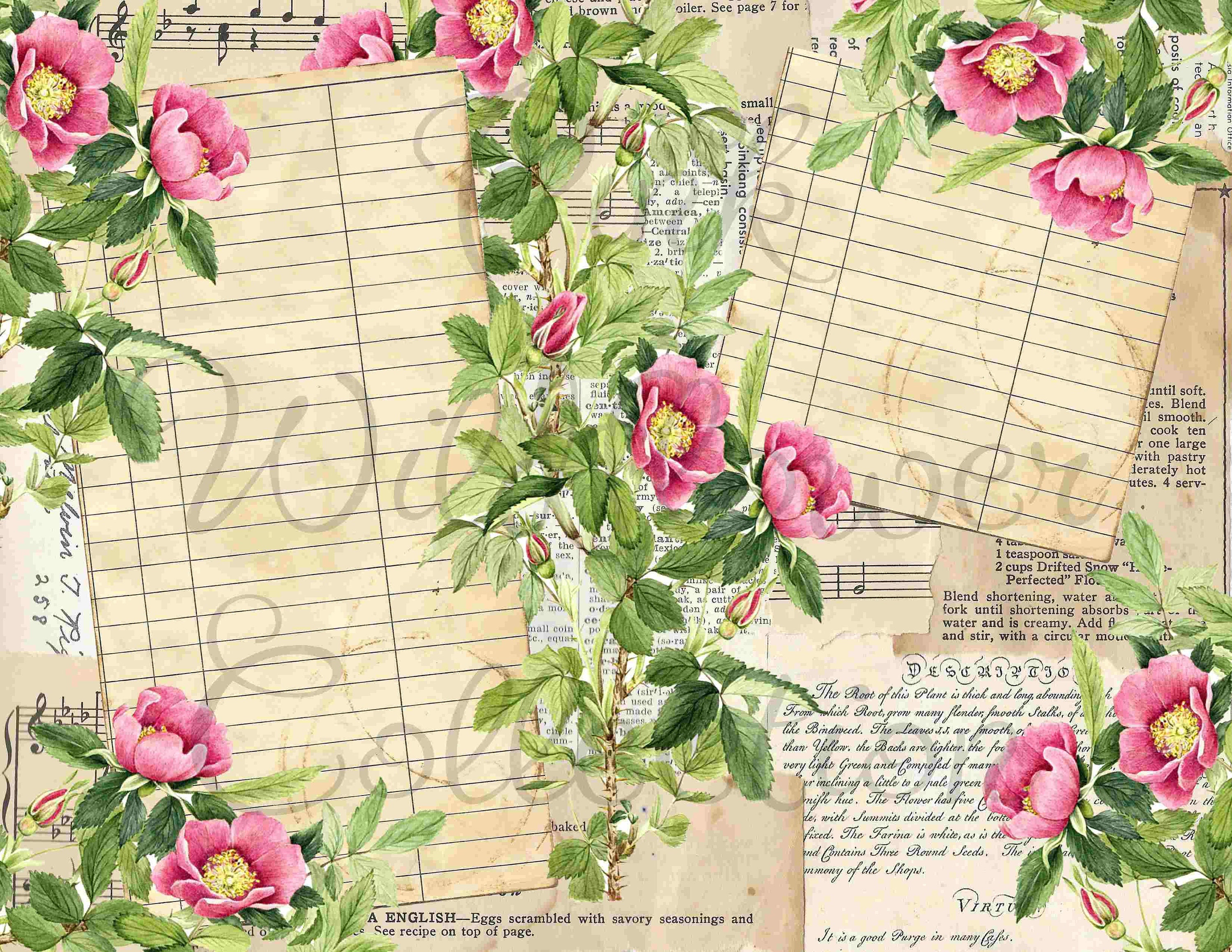 Pink Wildflowers Collection Journal Kit Journal Tags Pink - Etsy