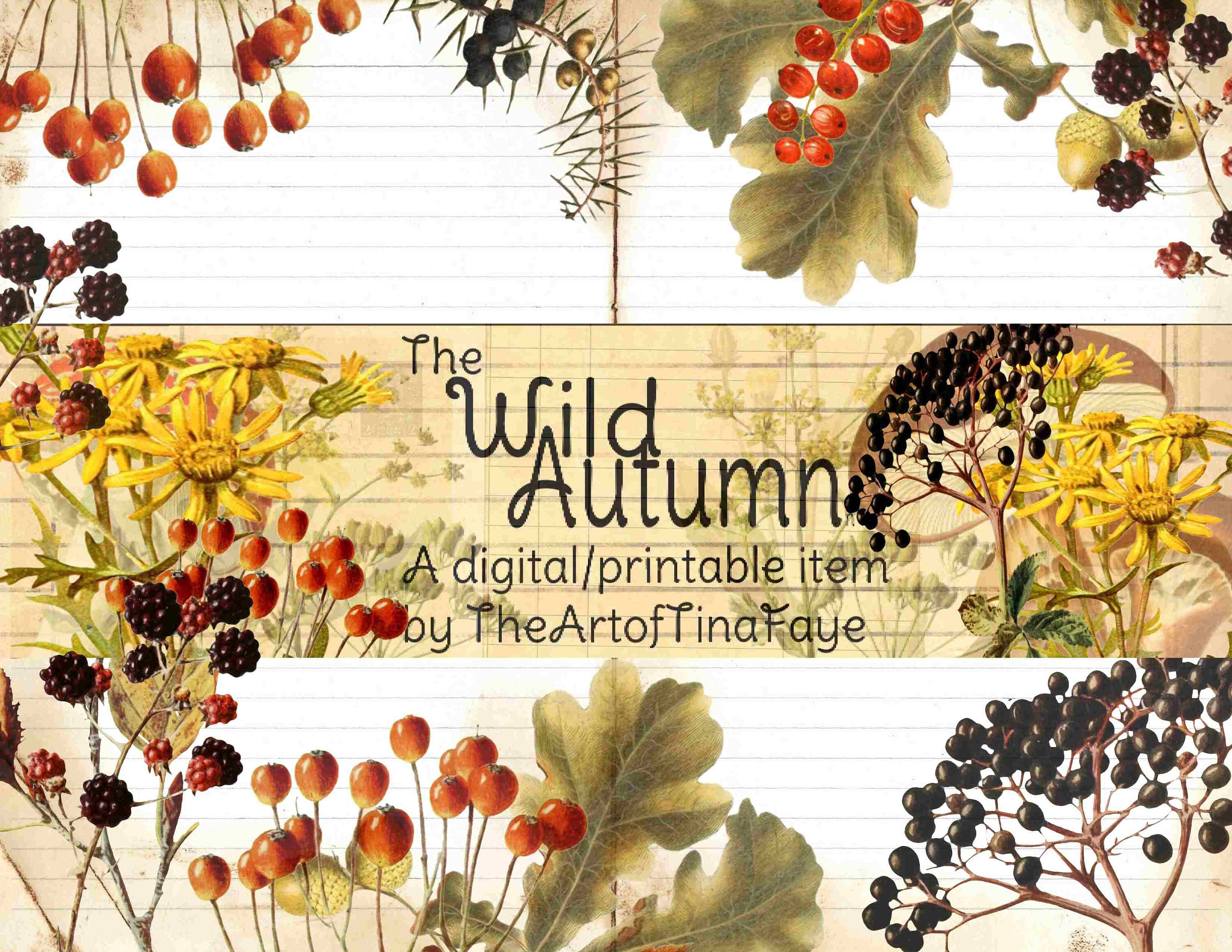 Wild Autumn Printable Journal Kit Digital Journal Kit Nature - Etsy