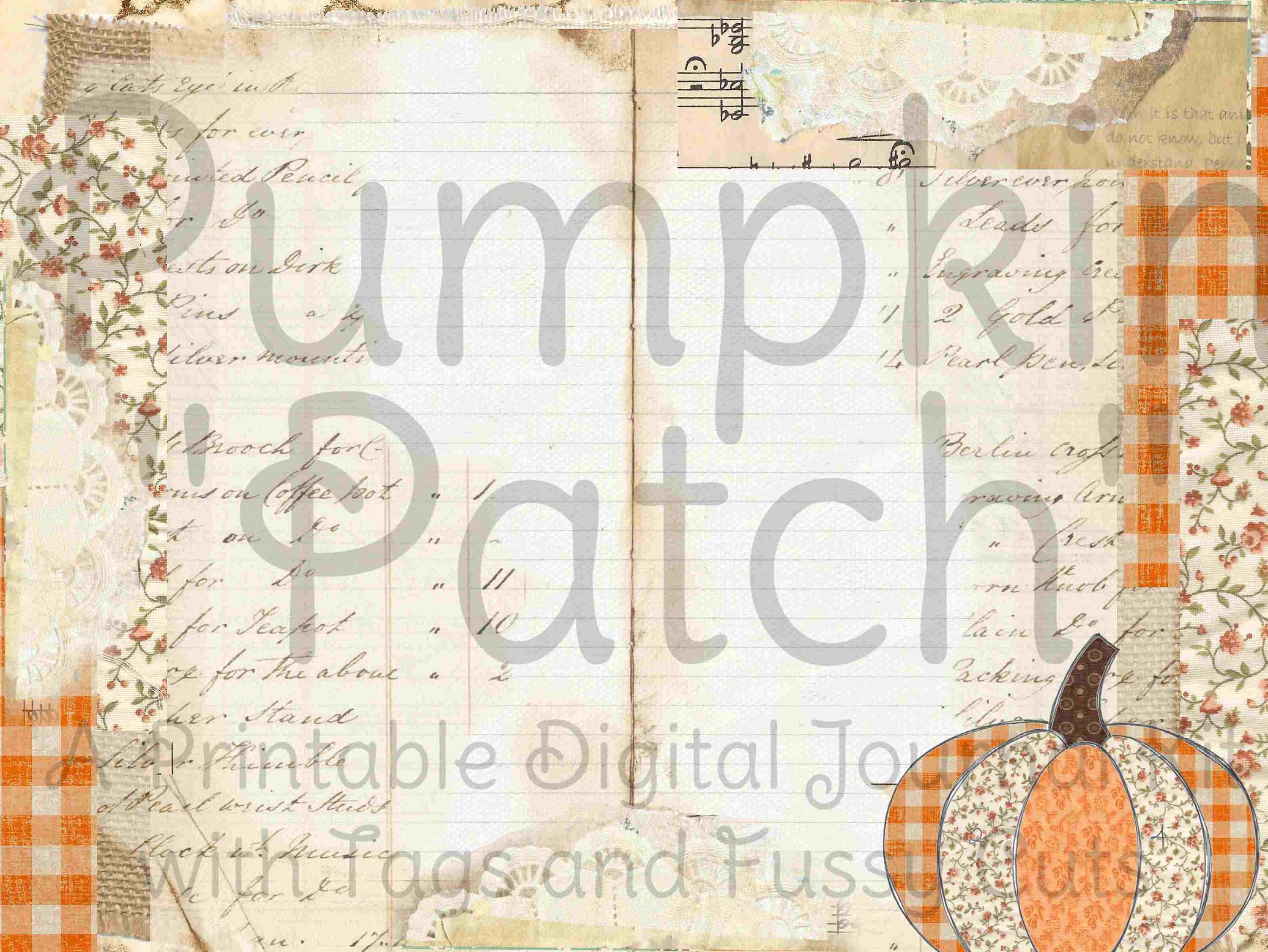 Pumpkin patch Journal Kit Pumpkin Ephemera | Etsy