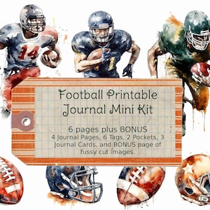 Highschool Football Printable Journal Mini-kit, Junk Journal, Sports ...