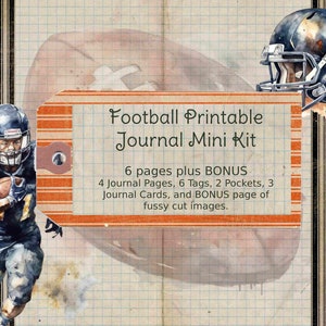 Highschool Football Printable Journal Mini-kit, Junk Journal, Sports ...