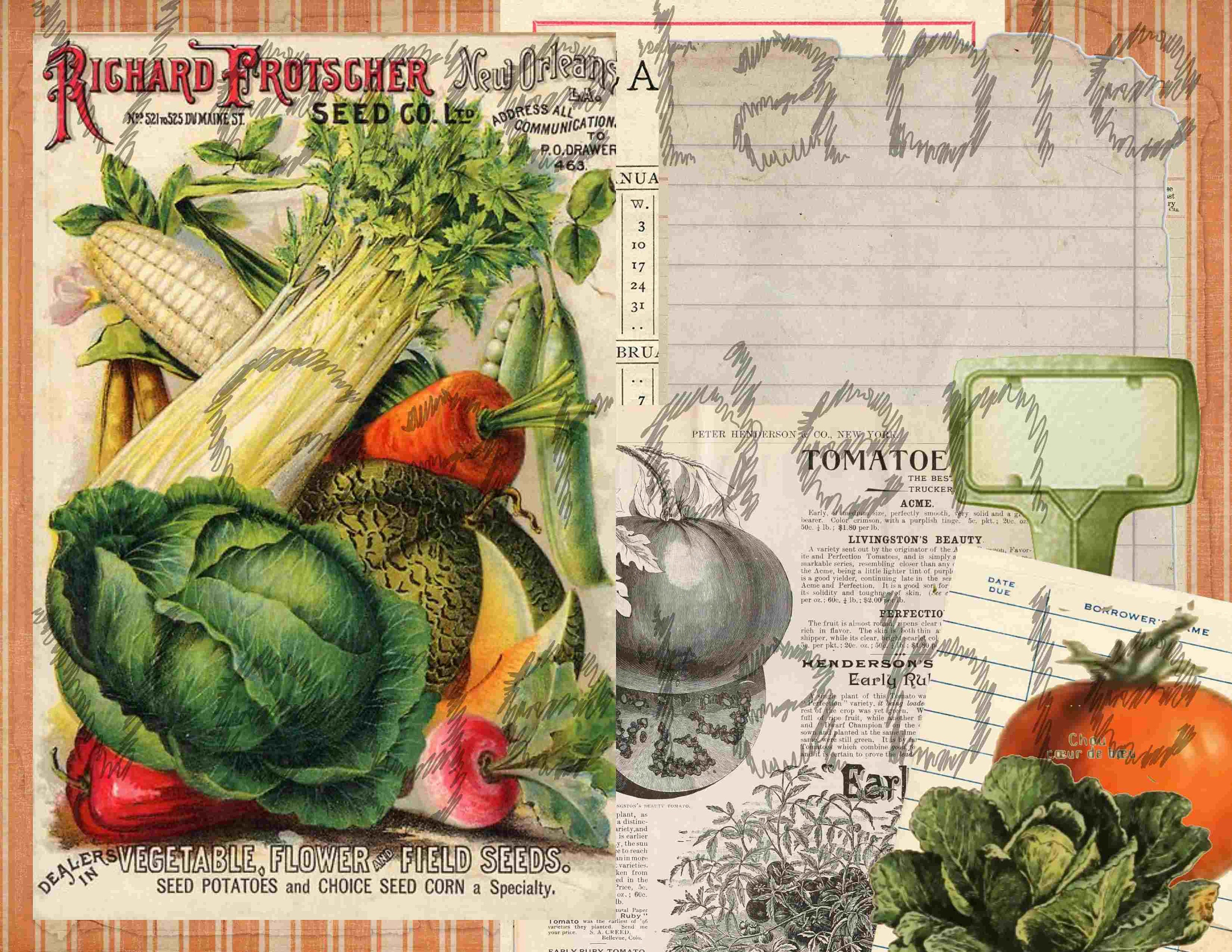 Vintage Vegetable Garden Digital Journal Kit Printable Garden - Etsy