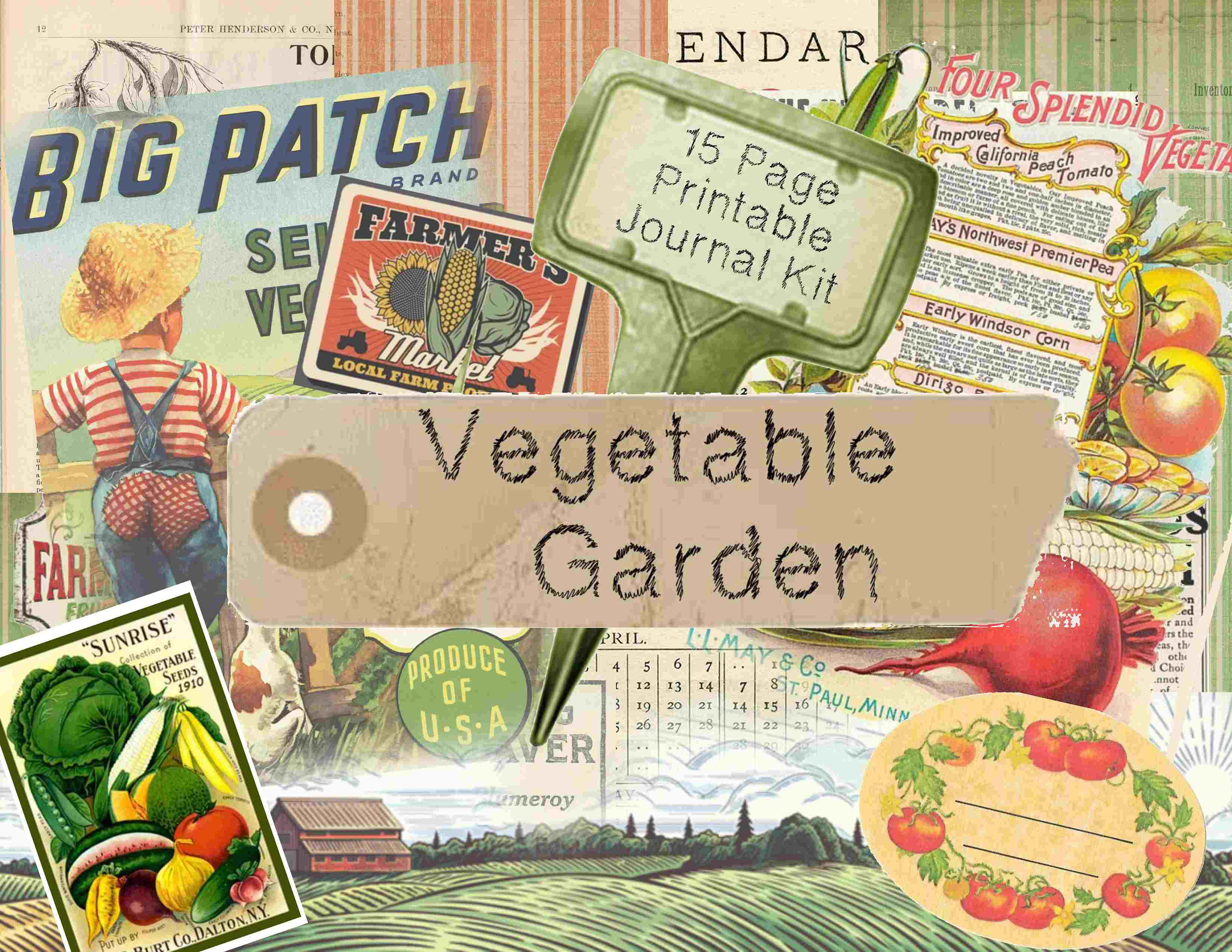 Vintage Vegetable Garden Digital Journal Kit Printable Garden - Etsy