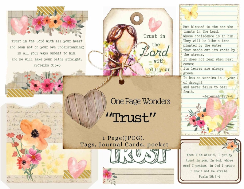 Trust Bible Journal: Floral Christian Art (JPEG Download) - Etsy