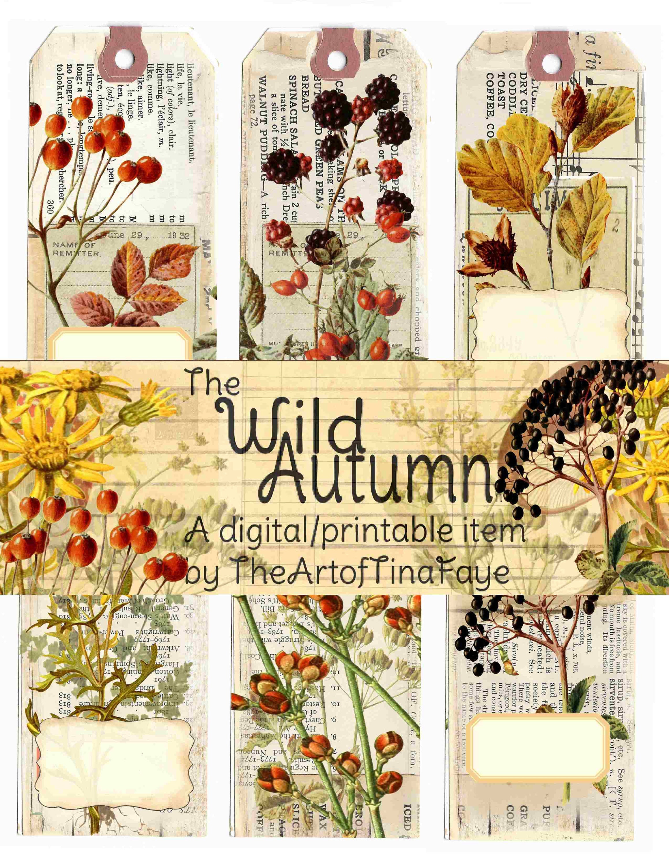 Wild Autumn Printable Journal Kit Digital Journal Kit Nature - Etsy