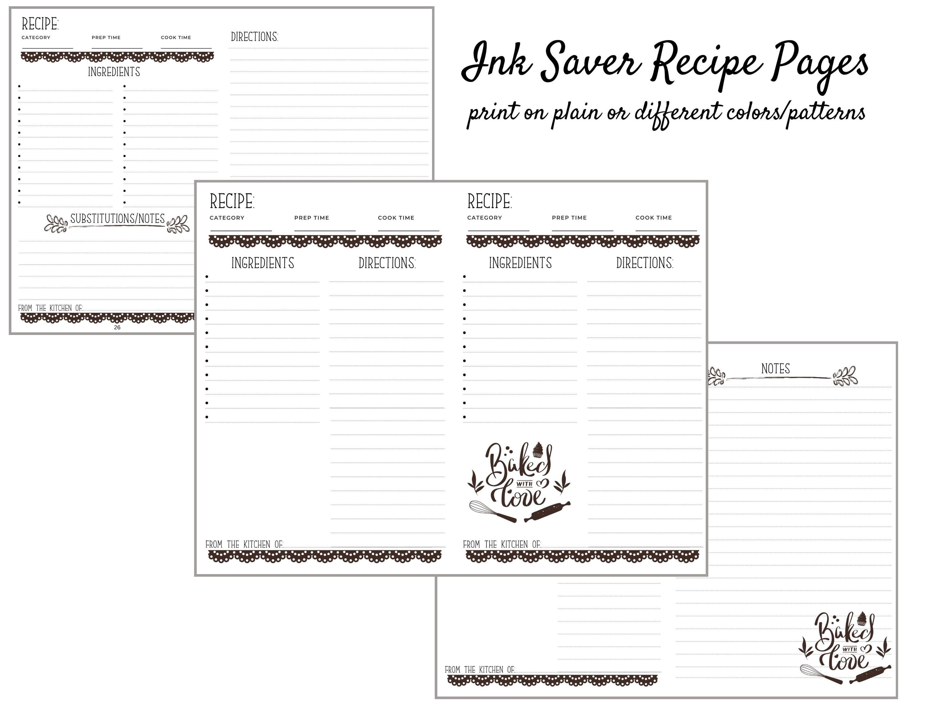 Country Christmas Recipe Journal Kit, Shabby Chic Ephemera (digital ...