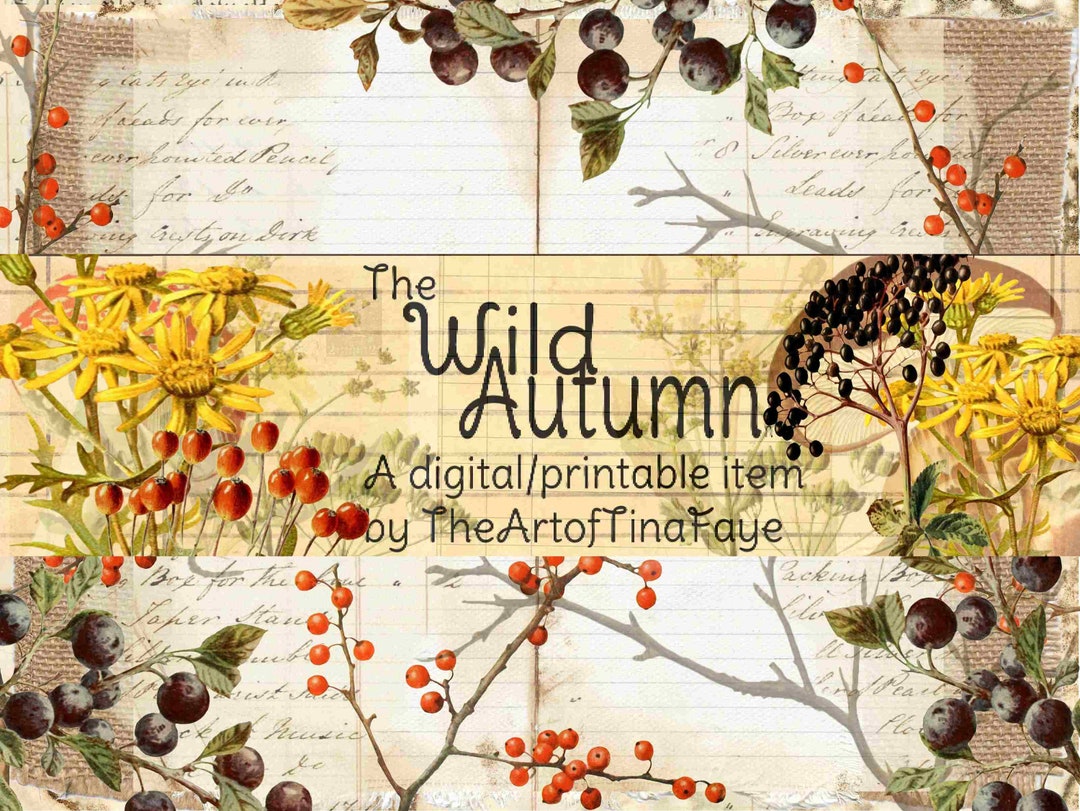 Wild Autumn Printable Journal Kit, Digital Journal Kit, Nature Journal ...