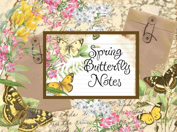 Spring Butterfly Notes Printable Journal Kit Journal Kit - Etsy