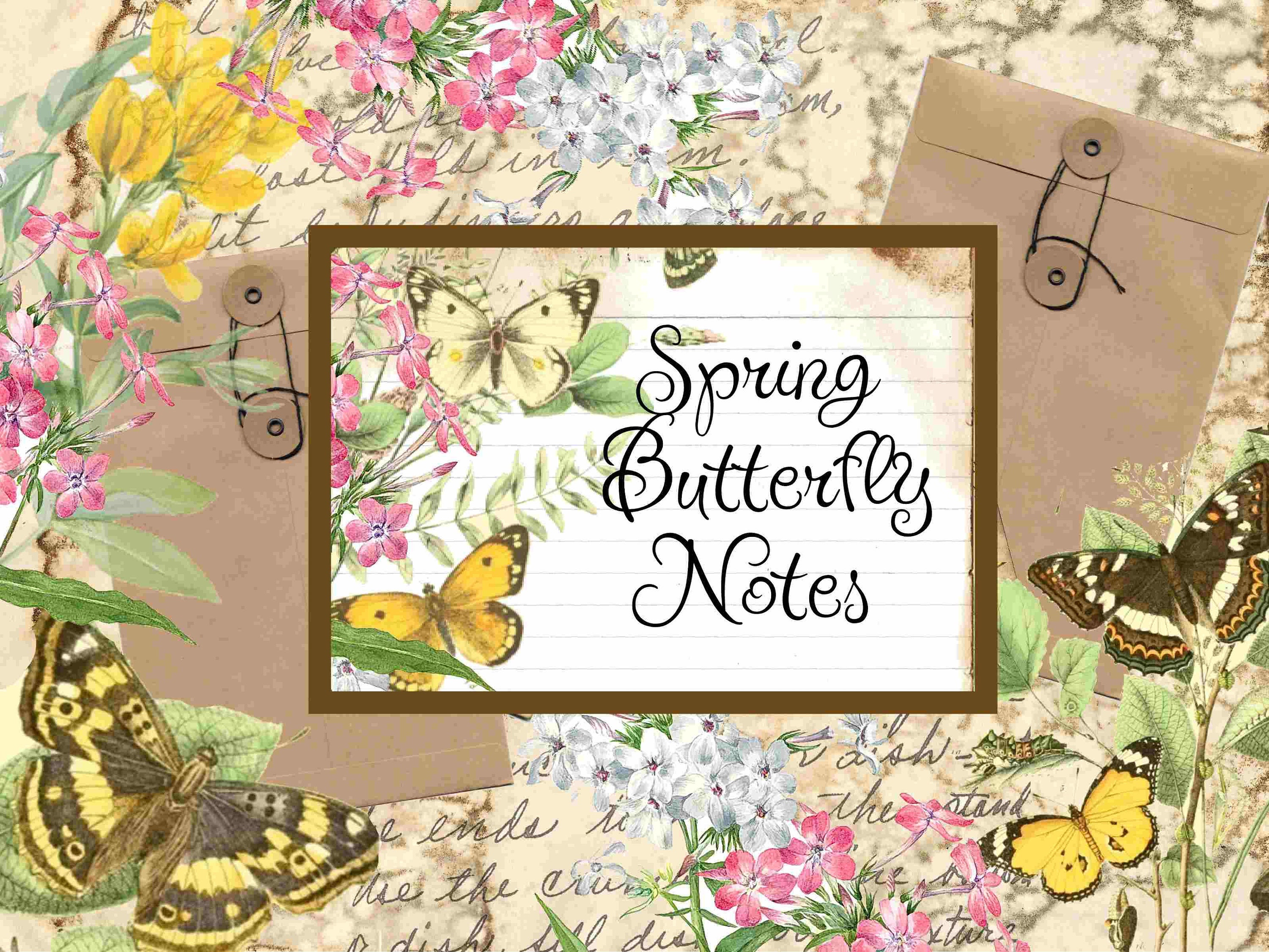 Spring Butterfly Notes Printable Journal Kit Journal Kit - Etsy