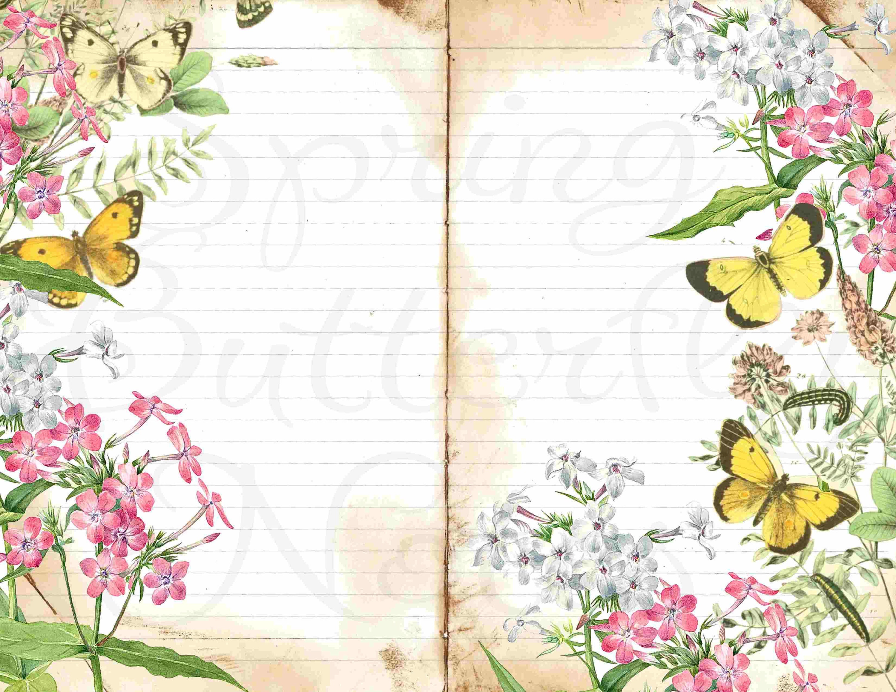 Spring Butterfly Notes Printable Journal Kit Journal Kit - Etsy