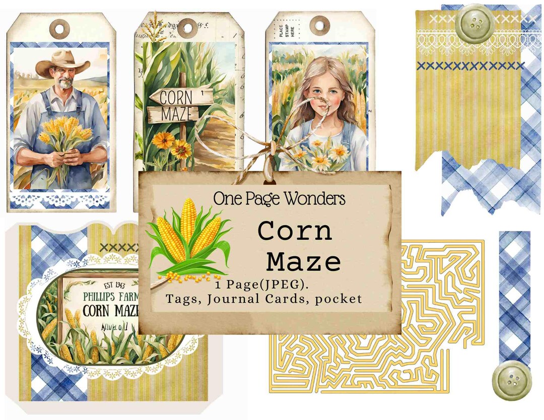 One Page Wonders: Corn Maze, Journal, DIY, Tags, Journal Cards, October ...