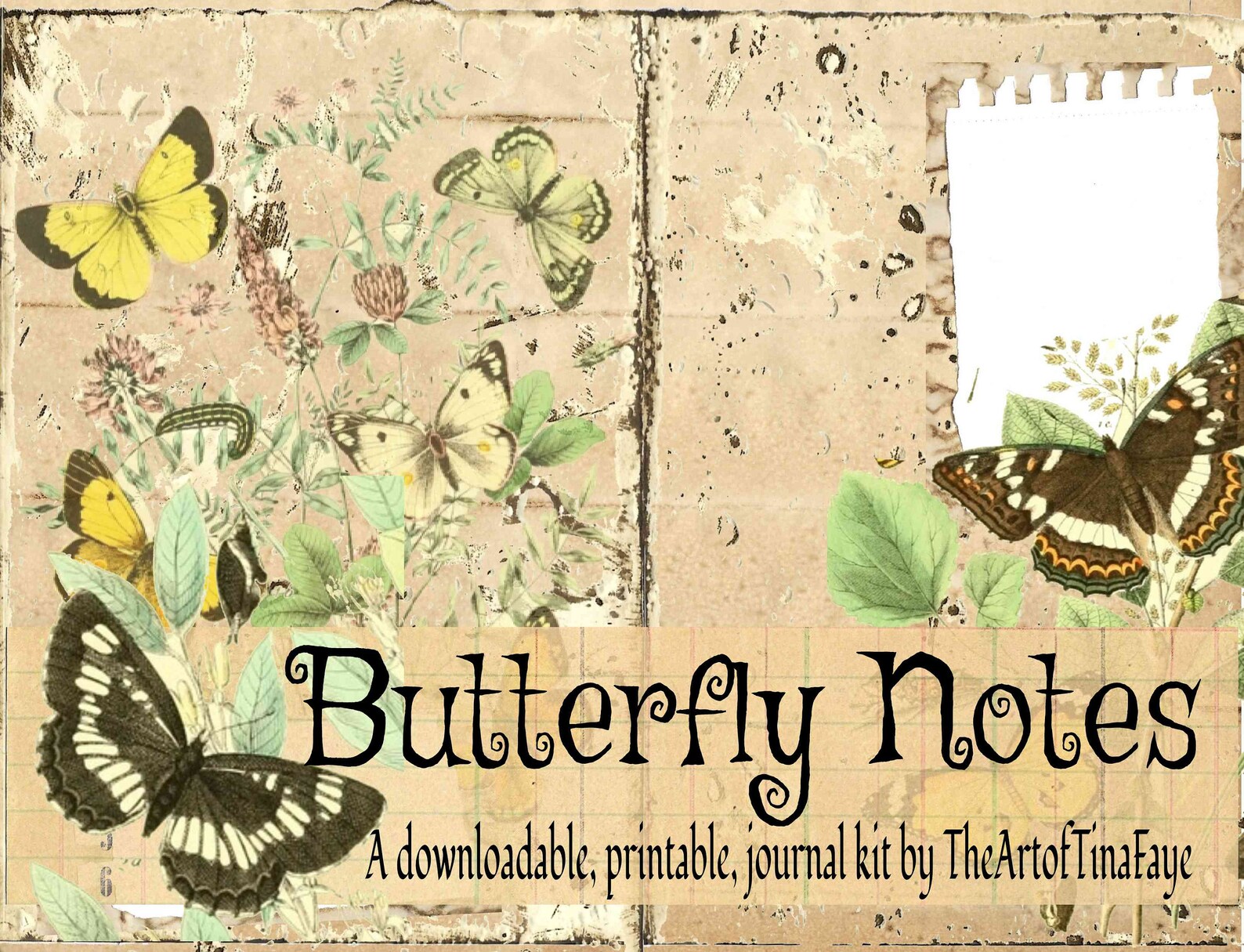 Butterfly Notes Printable Journal Kit Digital Journal Kit | Etsy