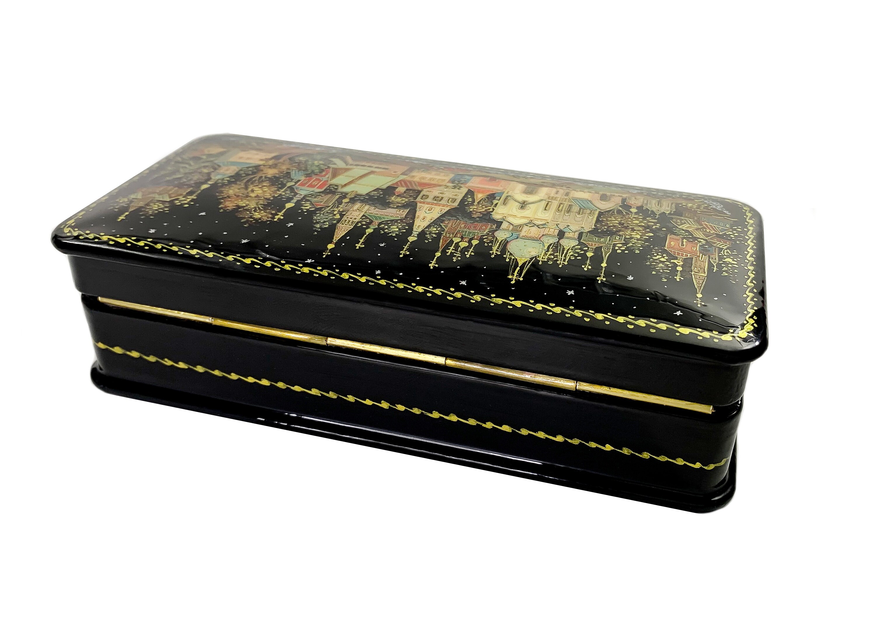 Russian Lacquer Box Palekh Art Painting Jewelry Trinket Box Gift Box ...