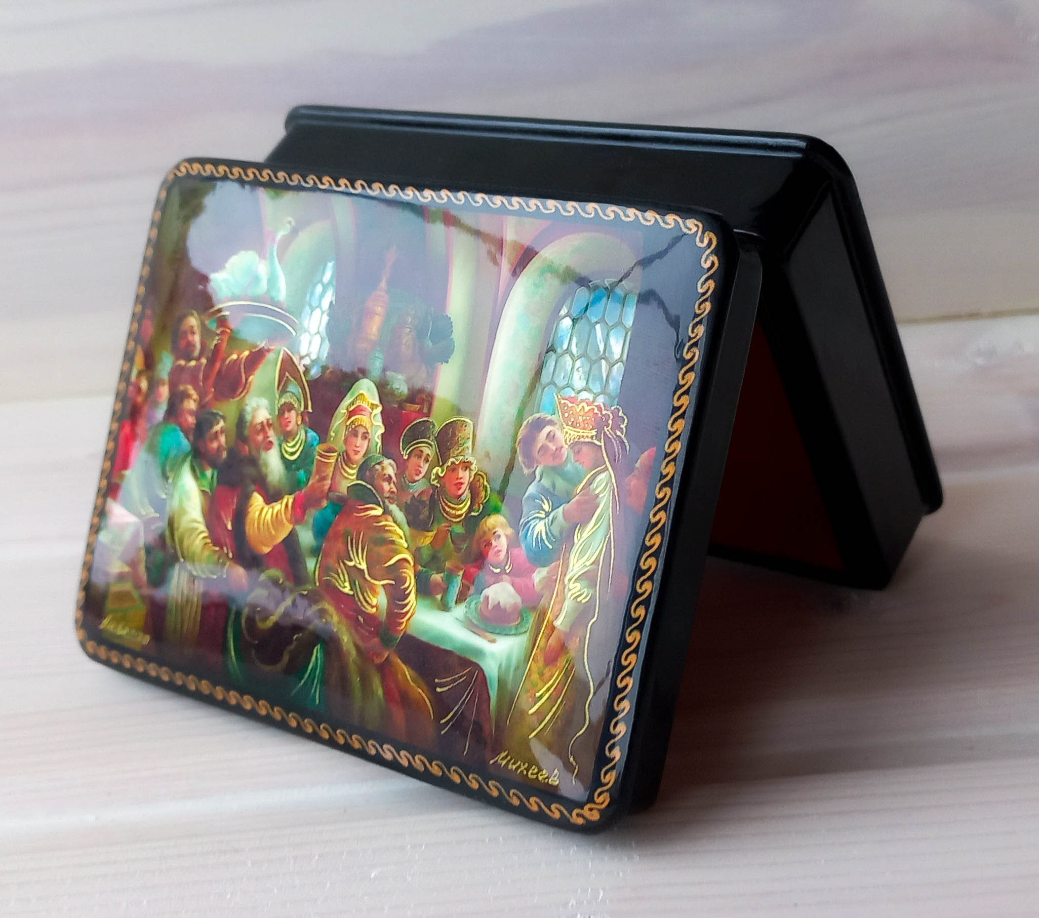 Russian Lacquer Box Fedoskino Fairy Tale Handmade Jewelry - Etsy