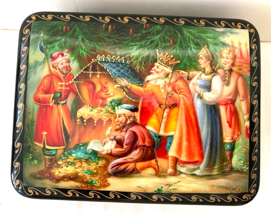 Russian Lacquer Box Fedoskino Fairy Tale Handmade Jewelry - Etsy