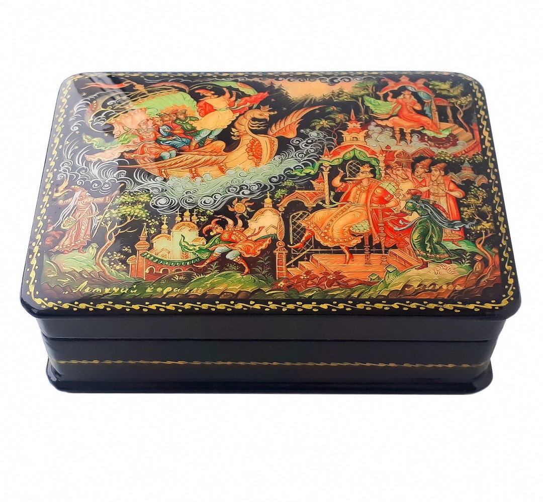 Russian Lacquer Box Fedoskino Jewelry Box Gift Trinket Box Russian ...