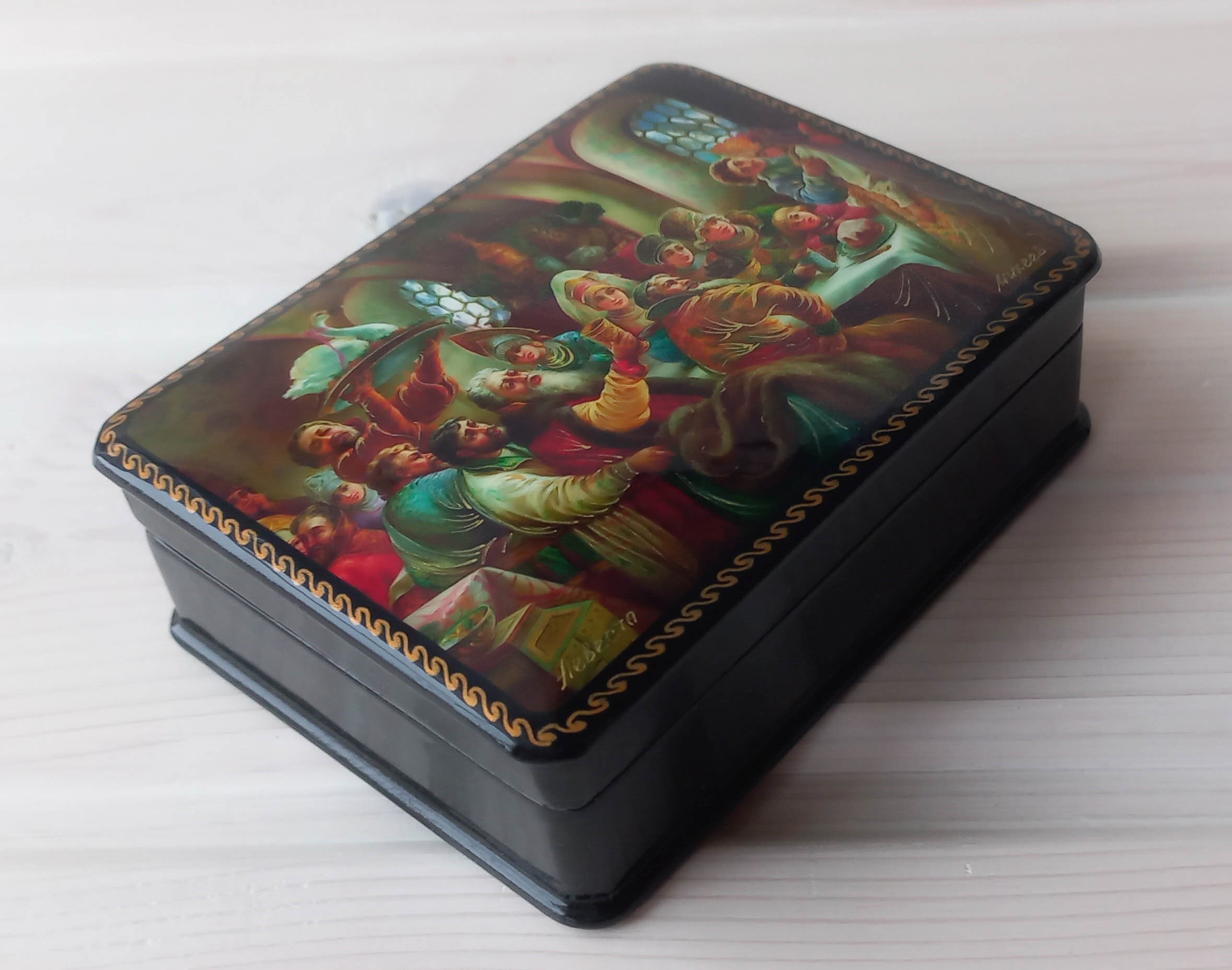 Russian Lacquer Box Fedoskino Fairy Tale Handmade Jewelry - Etsy