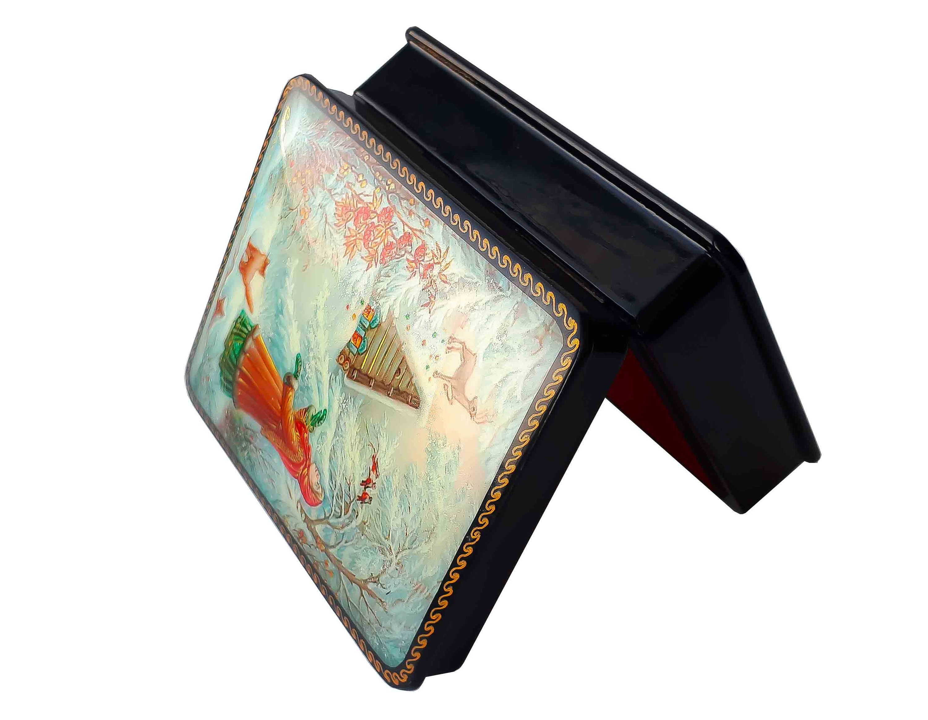 Russian Lacquer Box Fedoskino Scene From the Russian Fairy Tale silver ...