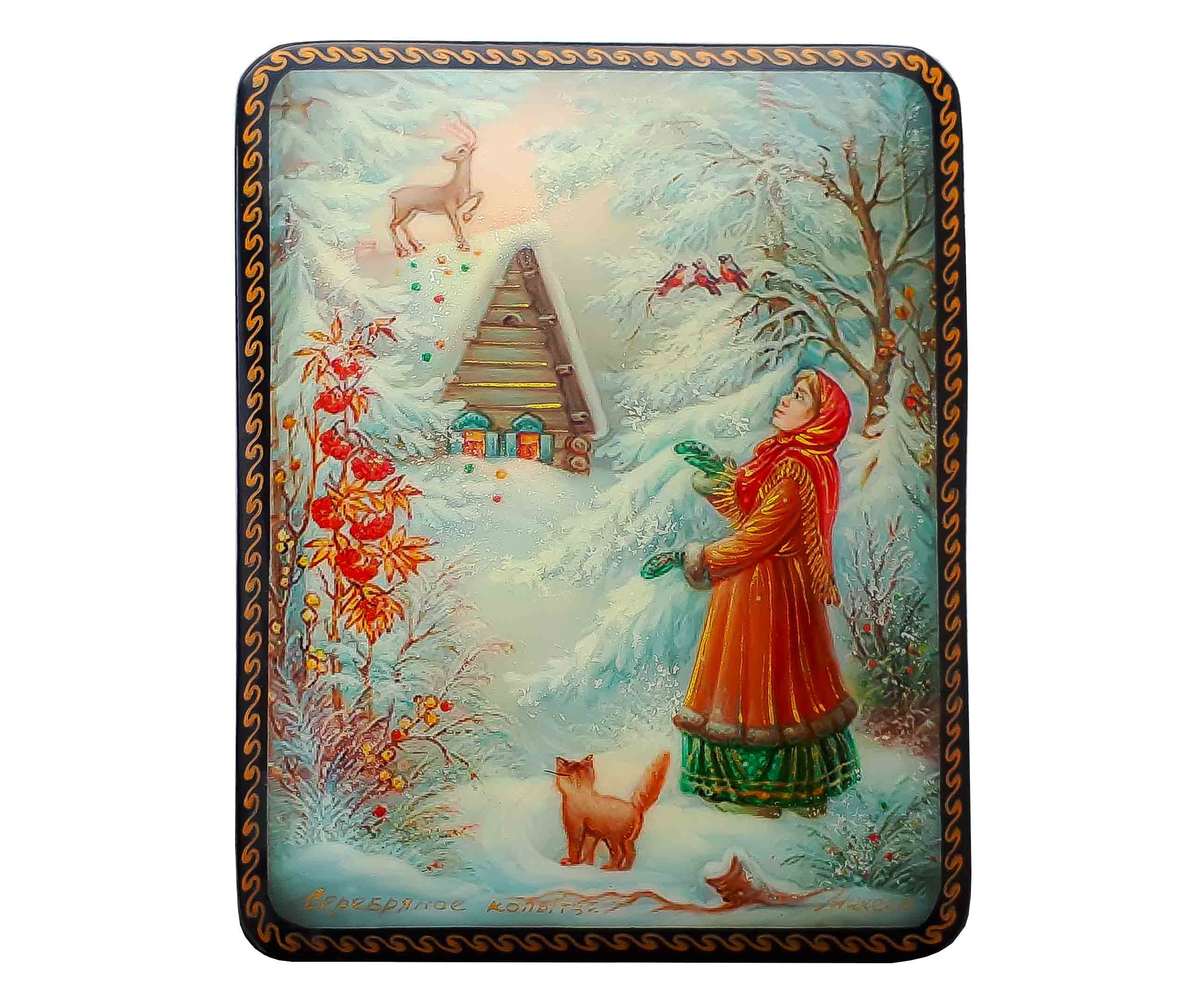 Russian Lacquer Box Fedoskino Scene From the Russian Fairy Tale silver ...