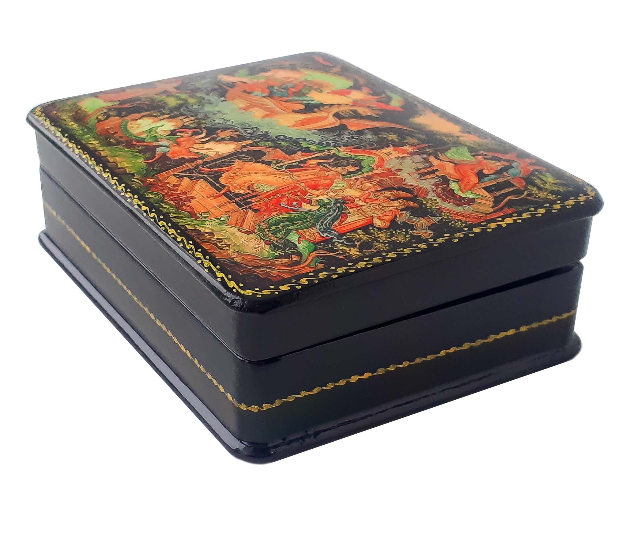 Russian Lacquer Box Fedoskino Jewelry Box Gift Trinket Box Russian ...