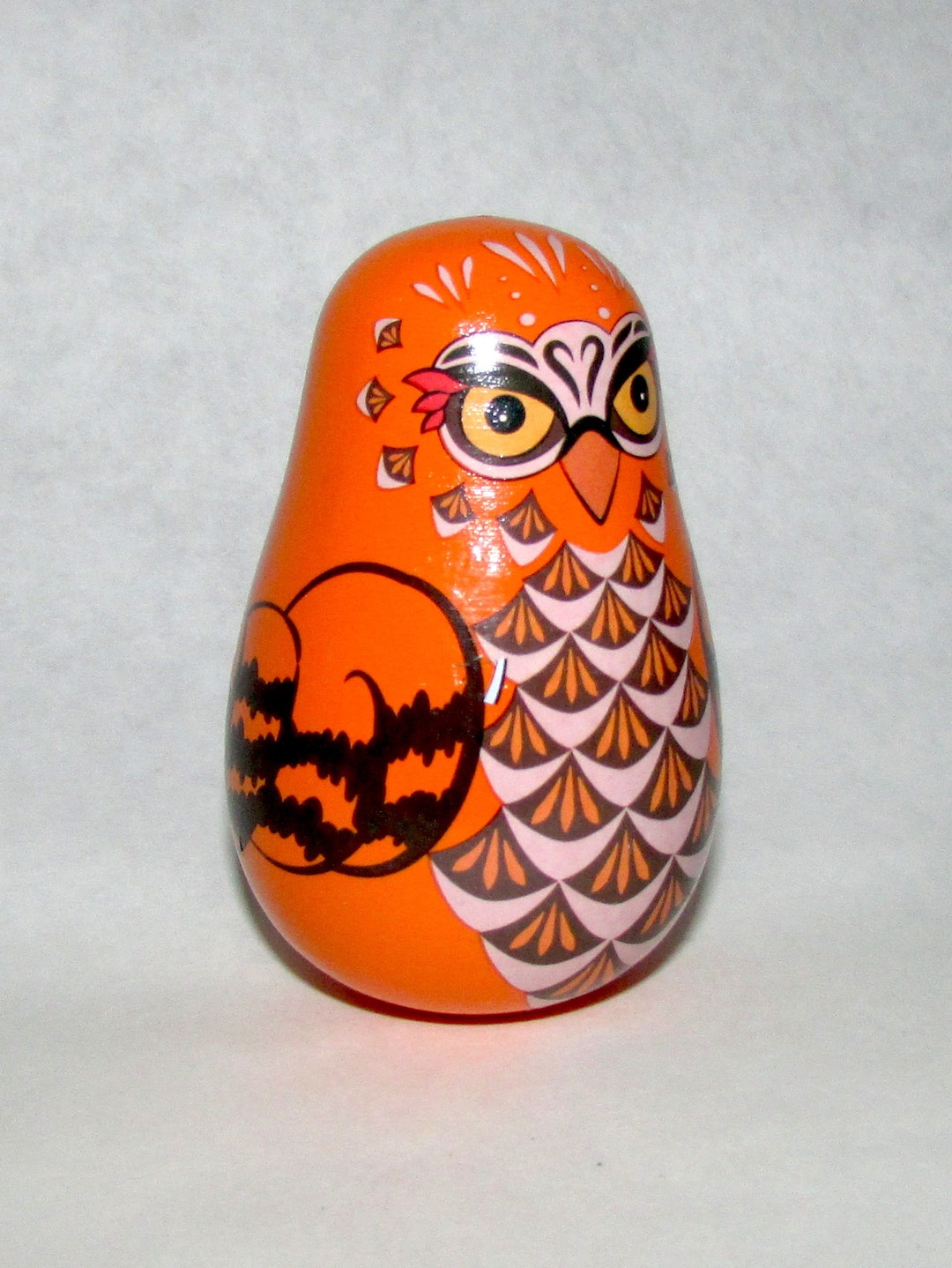 Roly-poly Weeble Doll: Winter Owl - Etsy