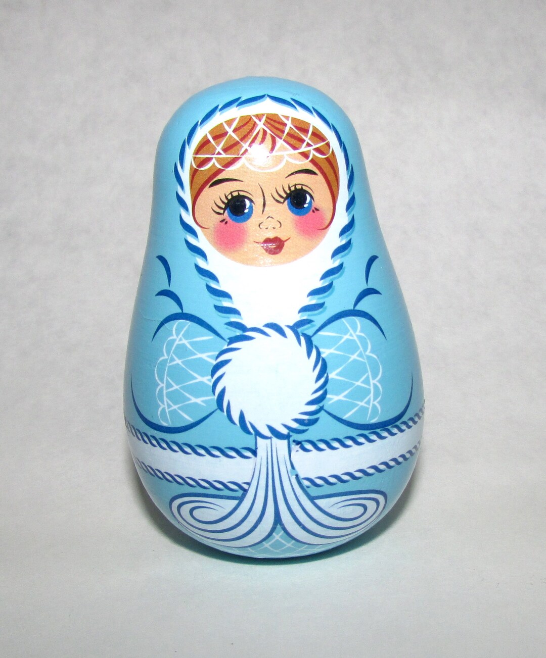 Roly-poly Weeble Doll: the Snow Maiden or Snegurochka - Etsy