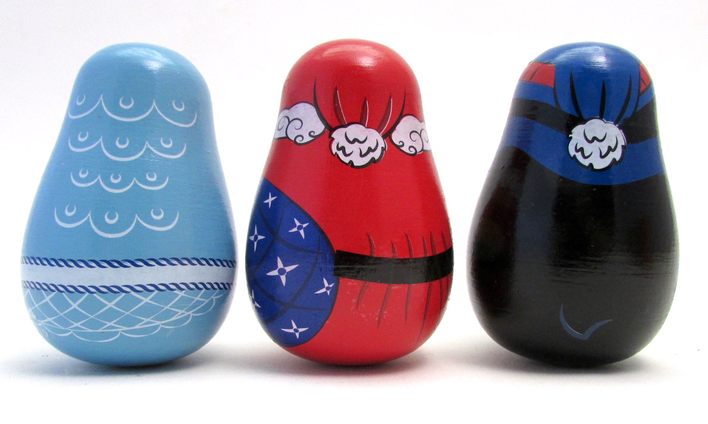 Roly-poly Weeble Dolls Trio Set: Santa the Snow Maiden - Etsy