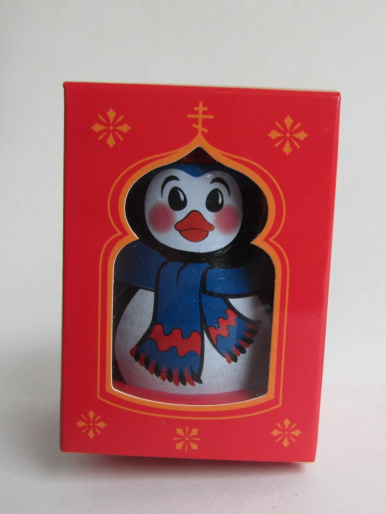 Roly-poly Weeble Doll: Holiday Penguin - Etsy