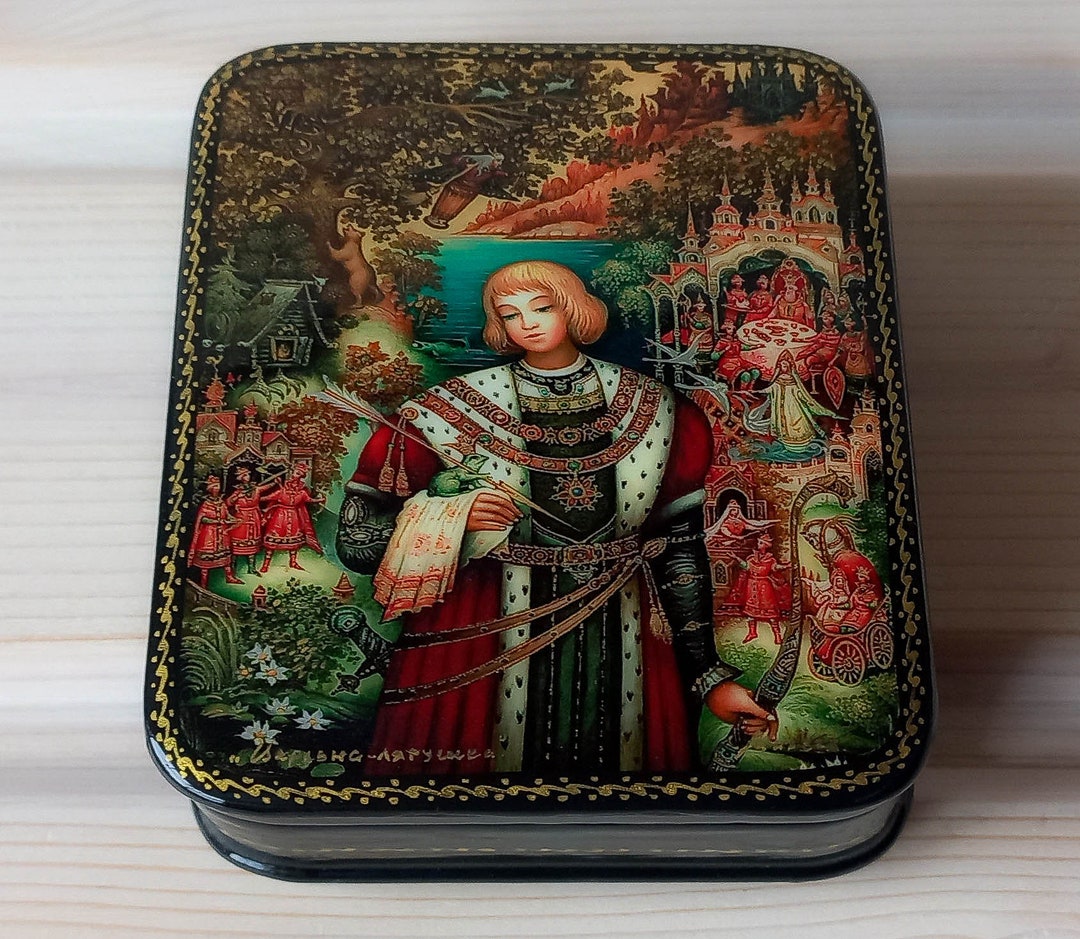 Russian Lacquer Box Fedoskino Scene From the Russian Fairy Tale "the ...