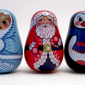 Roly-poly Weeble Dolls Trio Set: Santa the Snow Maiden - Etsy