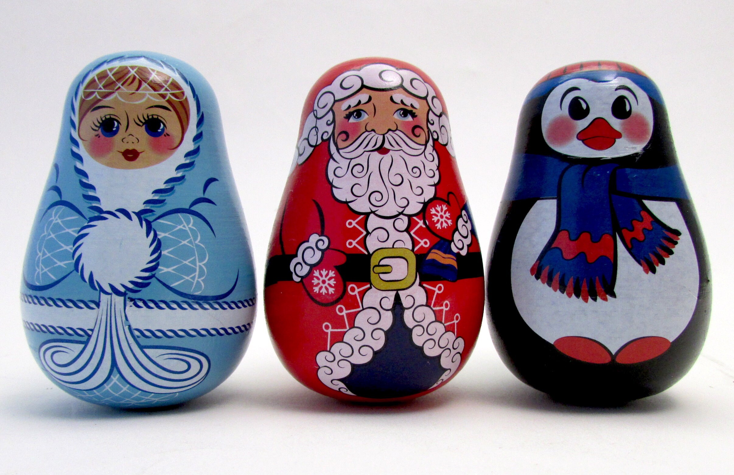 Roly-poly Weeble Dolls Trio Set: Santa the Snow Maiden - Etsy