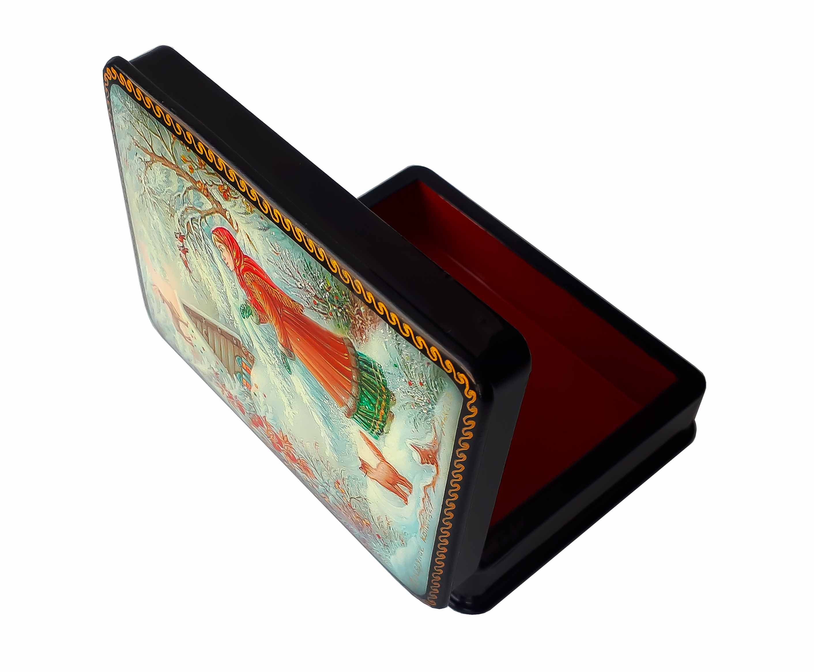 Russian Lacquer Box Fedoskino Scene From the Russian Fairy Tale silver ...