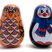 Roly-poly Weeble Dolls Set: Owl and the North Pole Penguin - Etsy