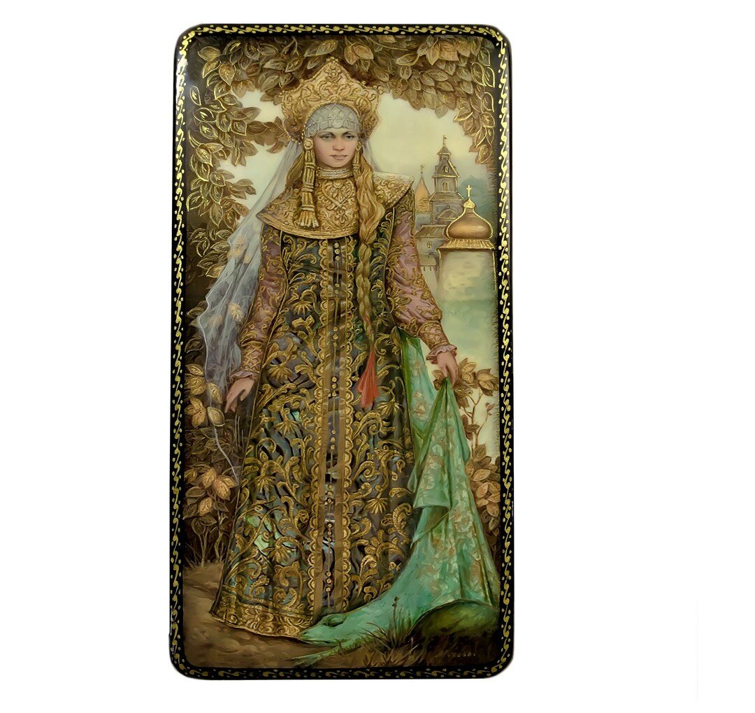 Russian Lacquer Box Fedoskino Handmade Jewelry Box Gift Box Russian ...