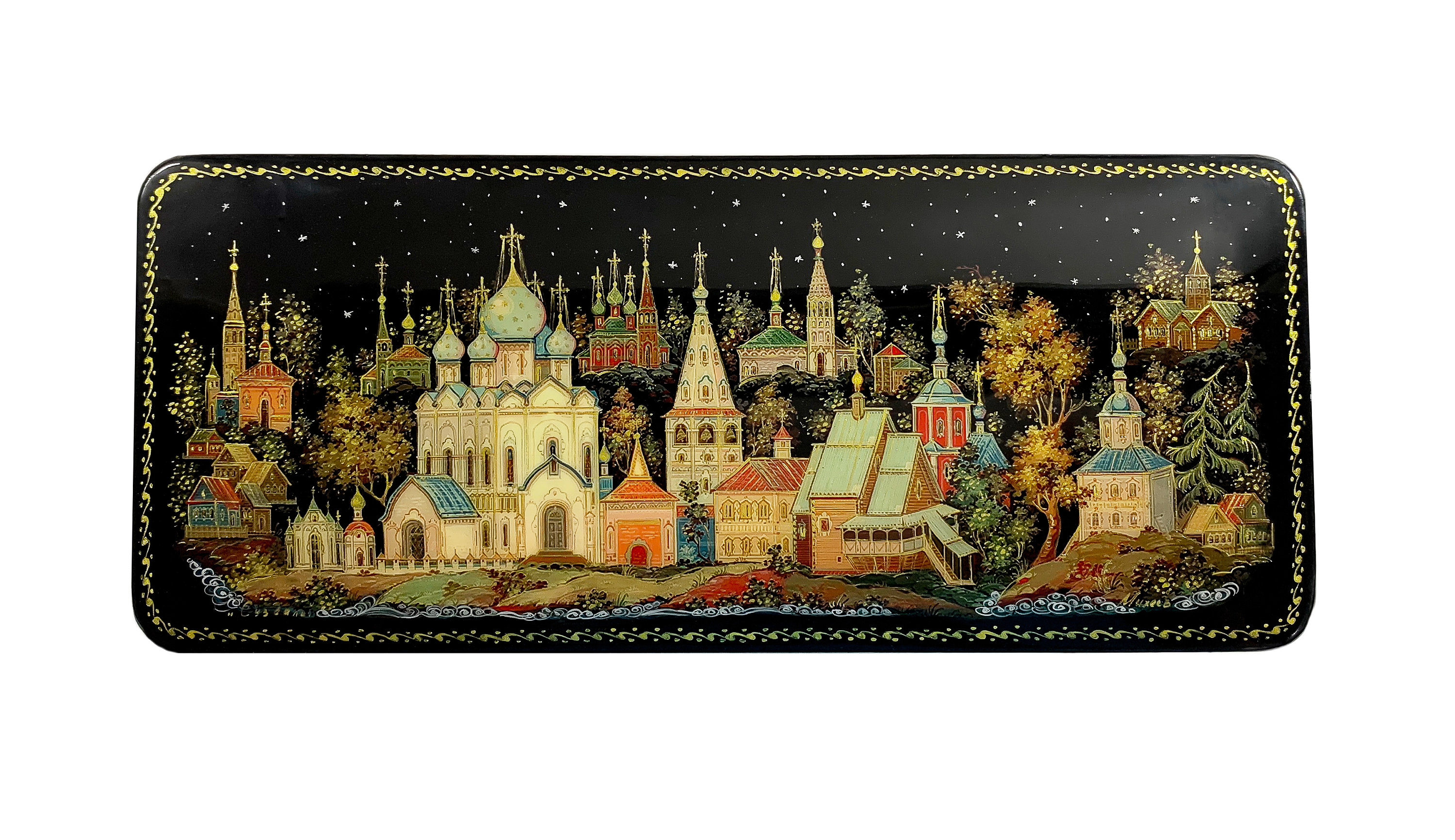 Russian Lacquer Box Palekh Art Painting Jewelry Trinket Box Gift Box ...