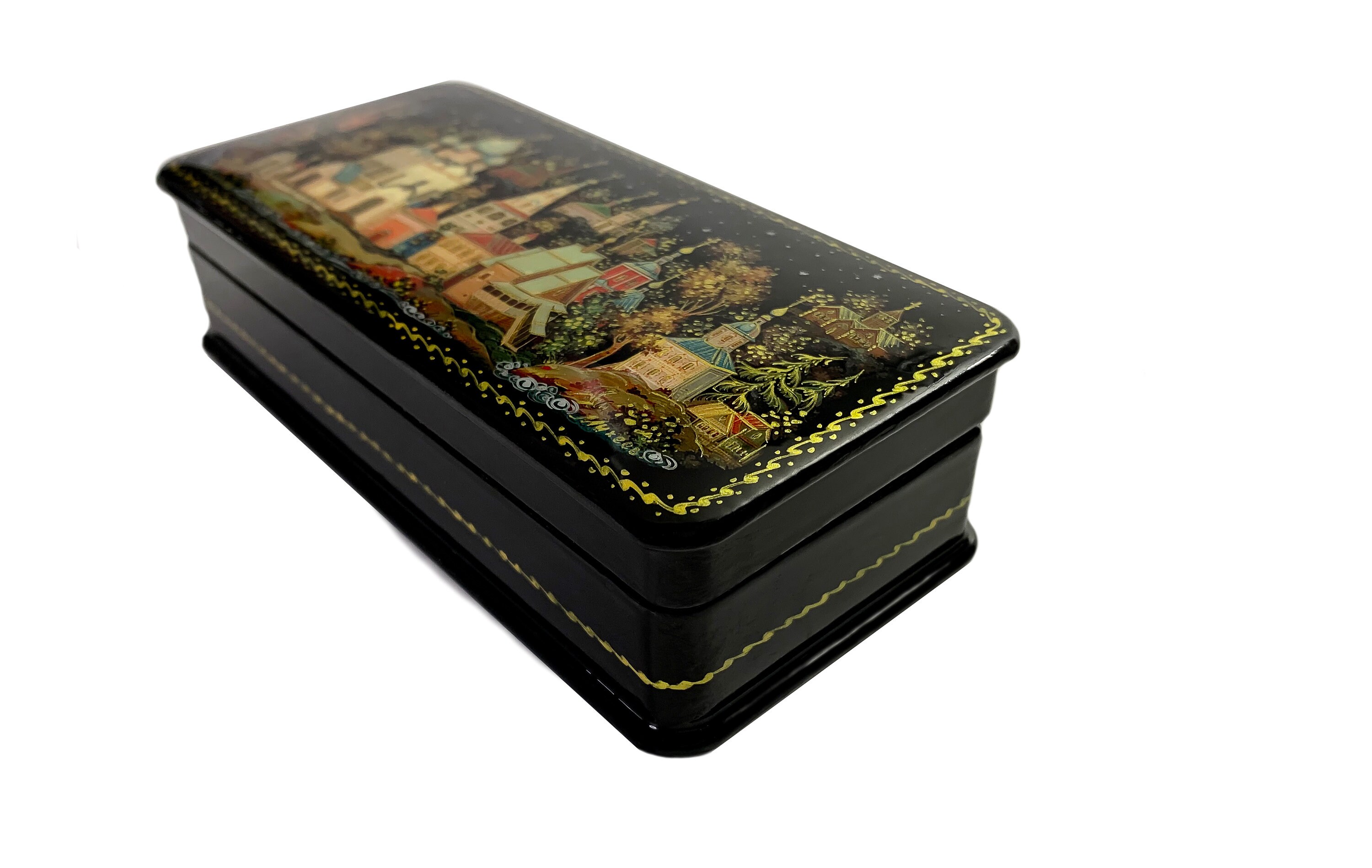 Russian Lacquer Box Palekh Art Painting Jewelry Trinket Box Gift Box ...