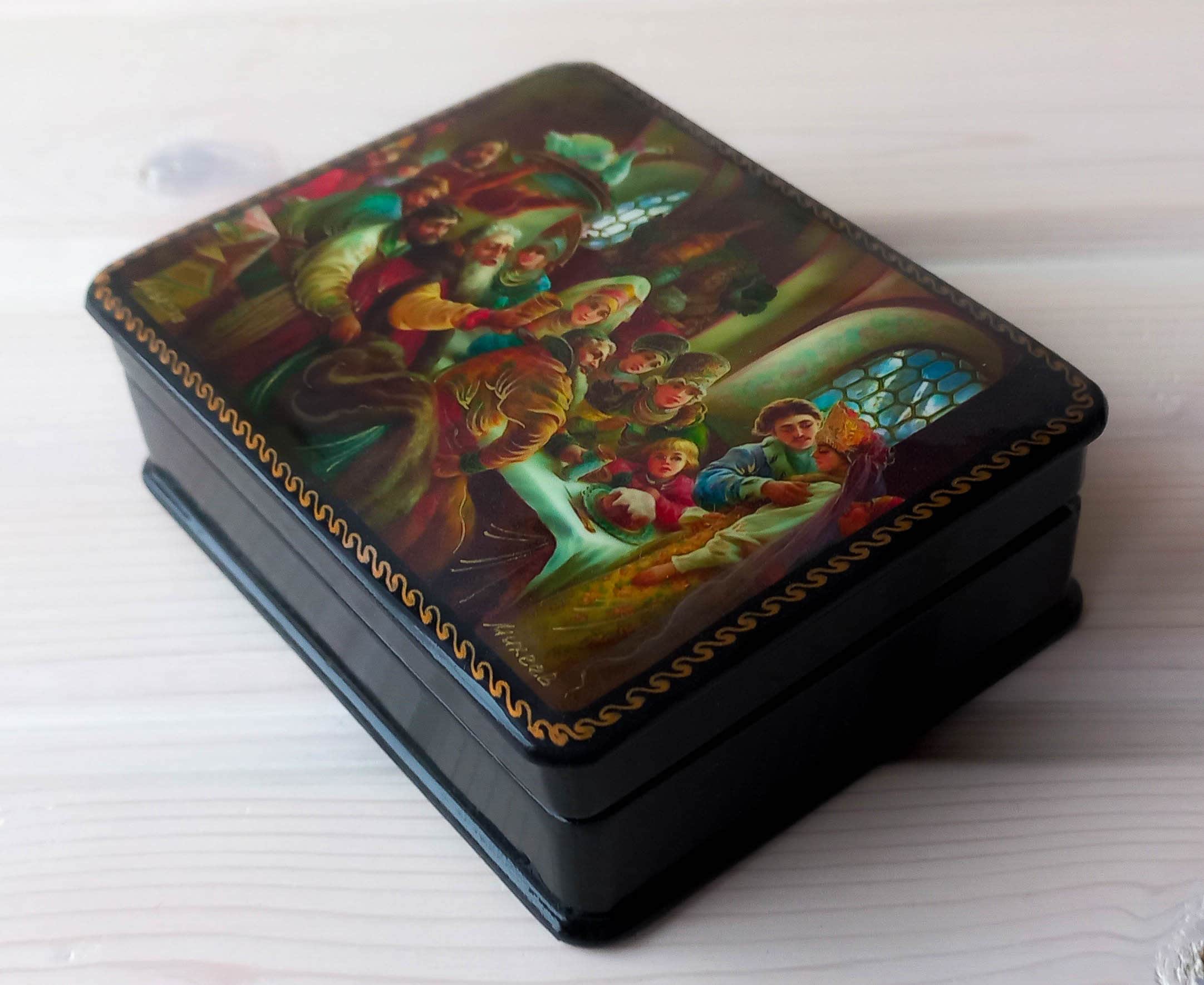 Russian Lacquer Box Fedoskino Fairy Tale Handmade Jewelry - Etsy