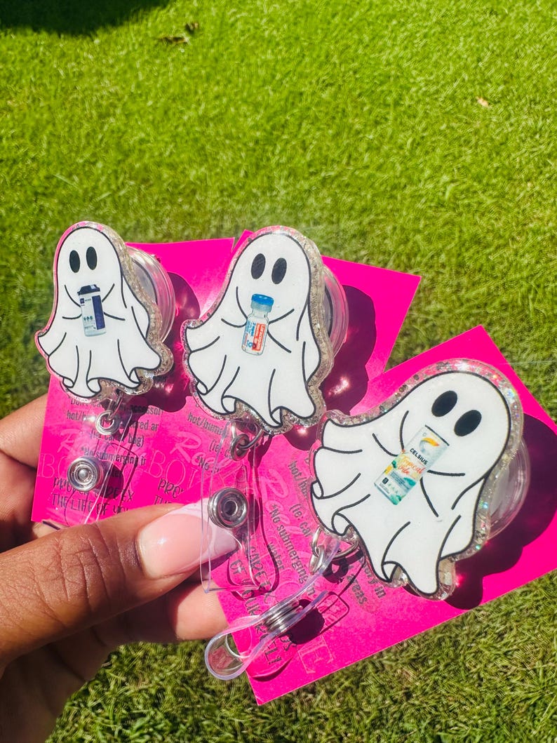Ghost Hospital ID Badge Reel: Glitter Acrylic Nurse Gift - Etsy