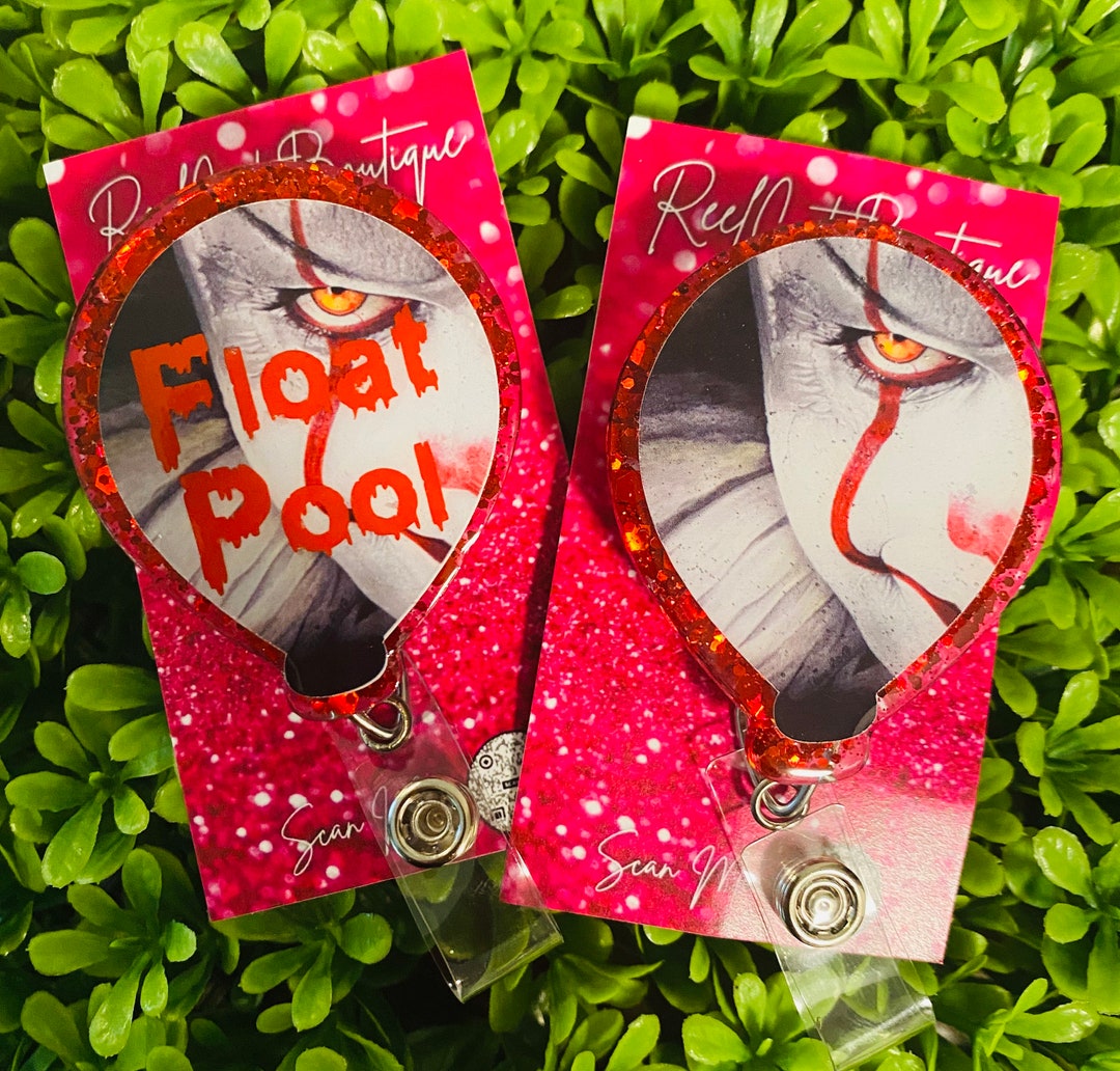 Float Pool IT Clown Acrylic Badge Holder-badge Reel-retractable Badge ...