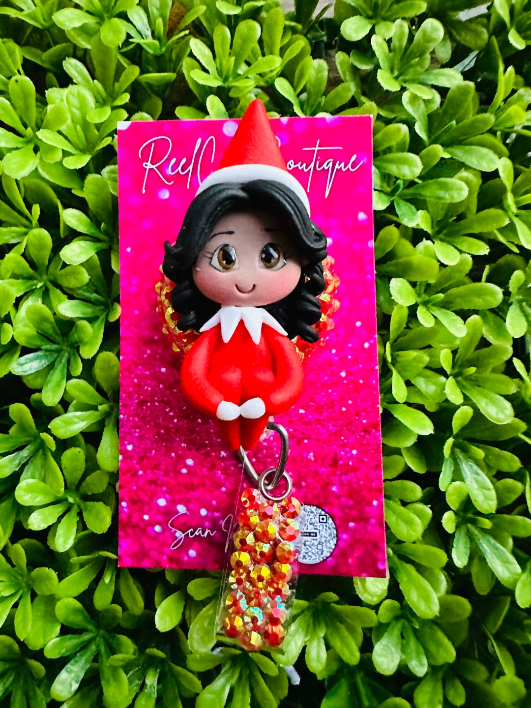Girl Elf on a Shelf Christmas Badge Buddy Reel ID Retractable - Etsy