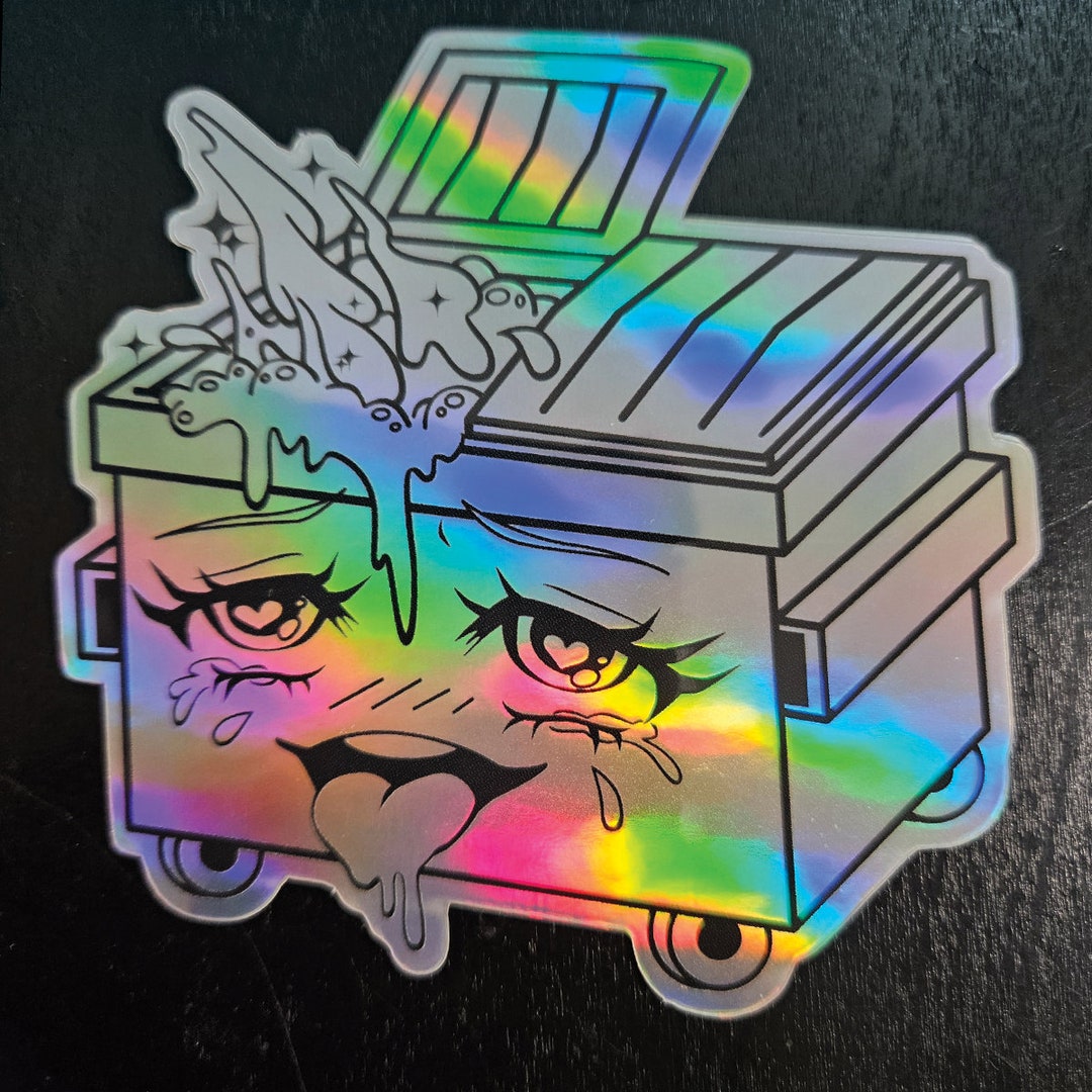 Rainbow Holographic Happy Thirsty Dumpster - Etsy