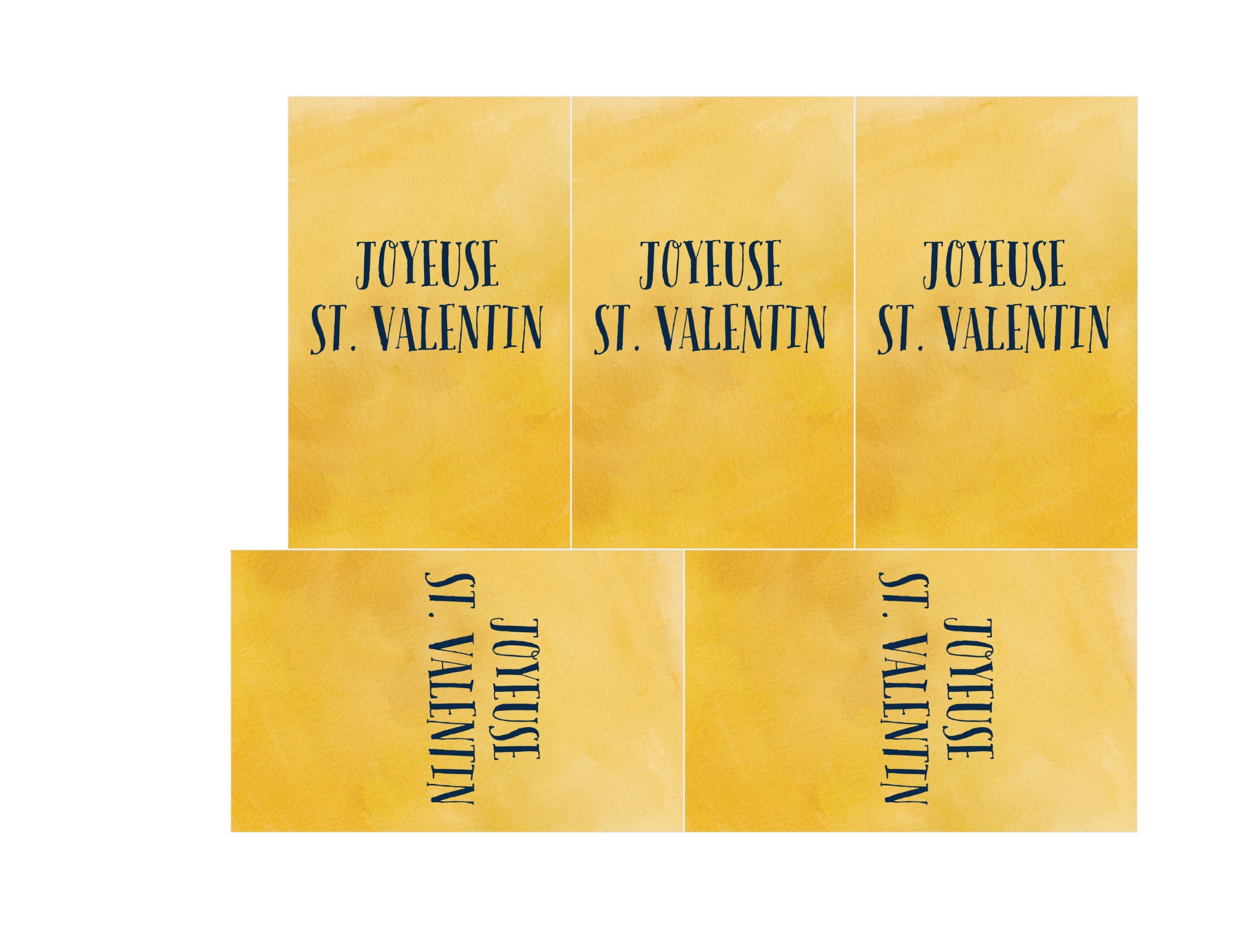 Printable French Valentine Cards for Kids, Rainbow & Mermaid (digital ...