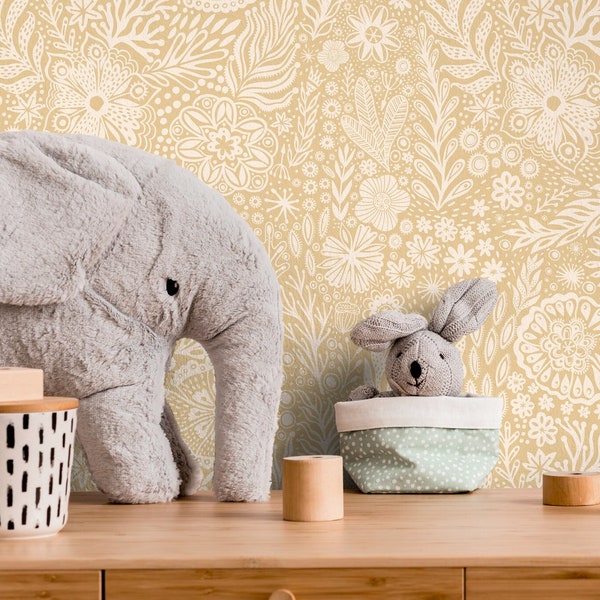 Yellow Removable Wallpaper - Etsy