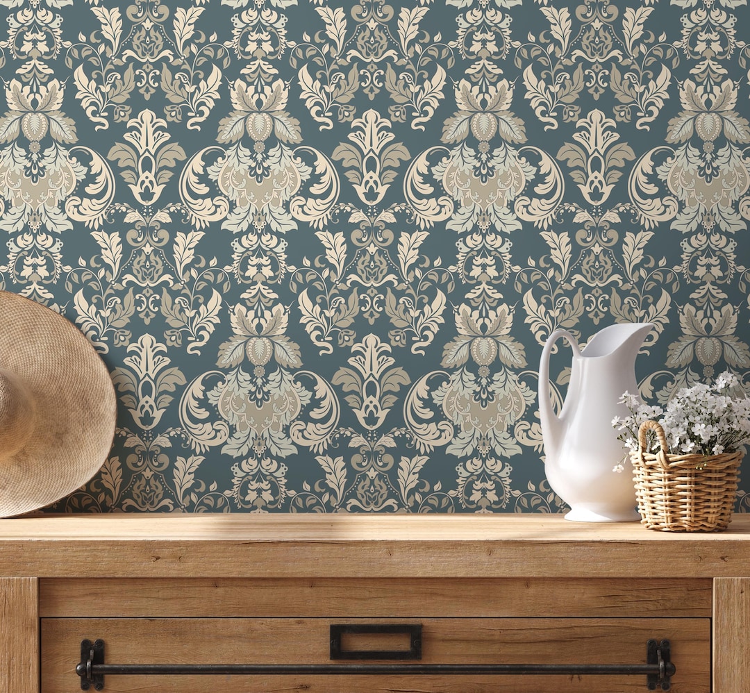 Elegant Damask Baroque Wallpaper - D094 - Etsy