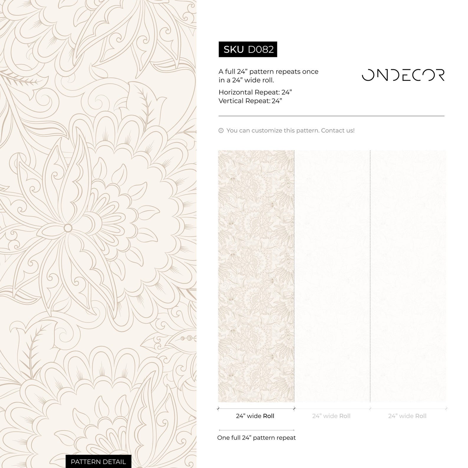 Light Tan Floral Minimal Outline Elegant Neutral Wallpaper - D082 - Etsy