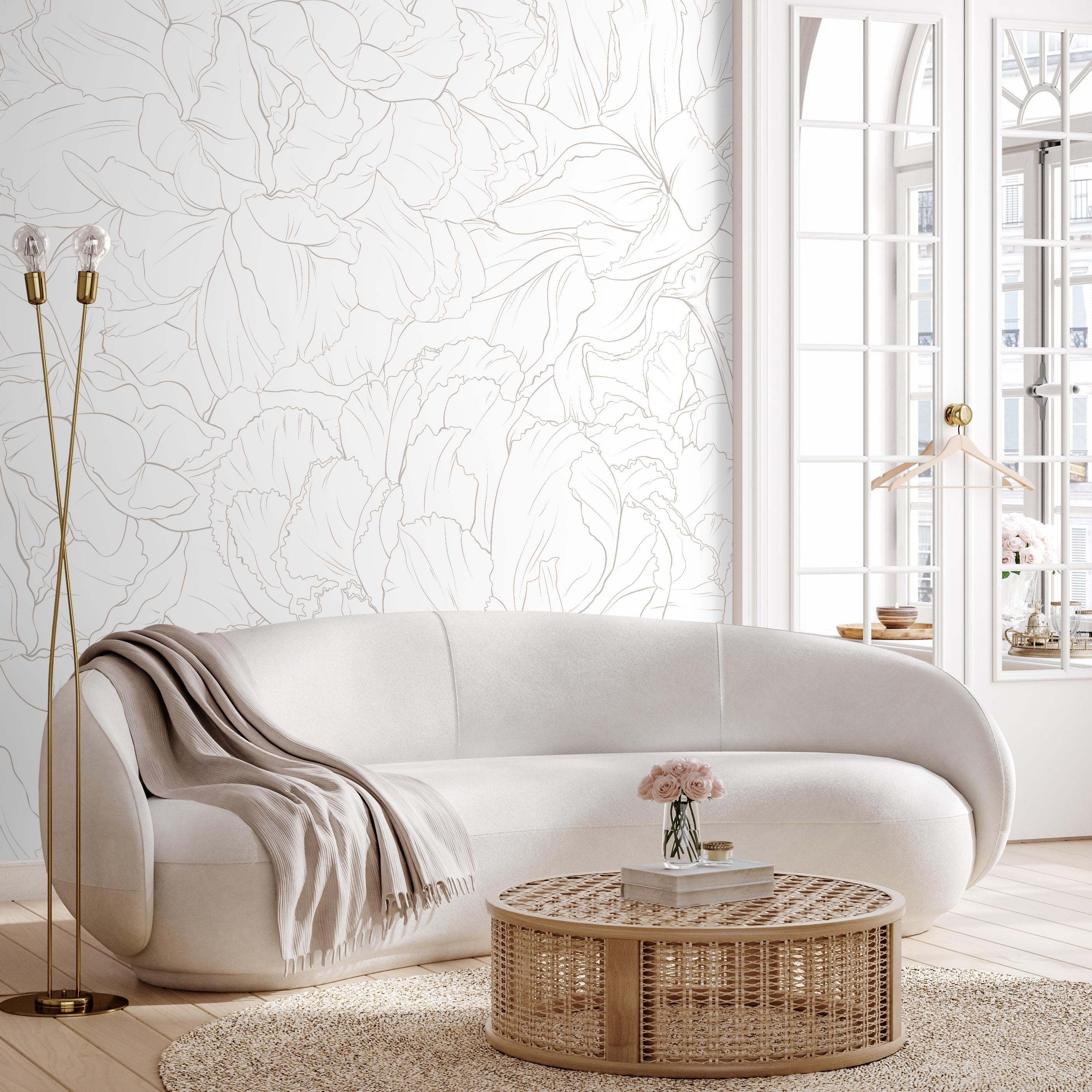 The Minimalist Peony Mural Mural Self Adhesive Large Scale Wallpaper ...