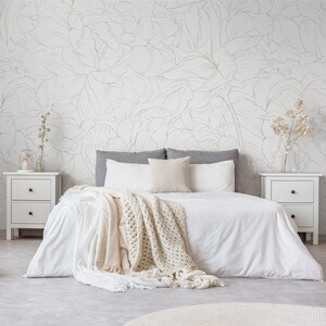 The Minimalist Peony Mural Mural Self Adhesive Large Scale Wallpaper ...