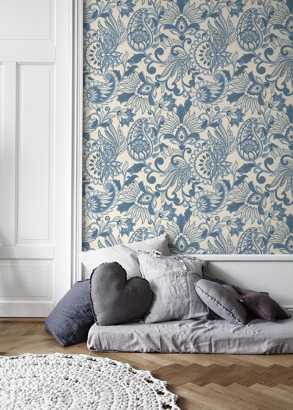 Blue Victorian Wallpaper