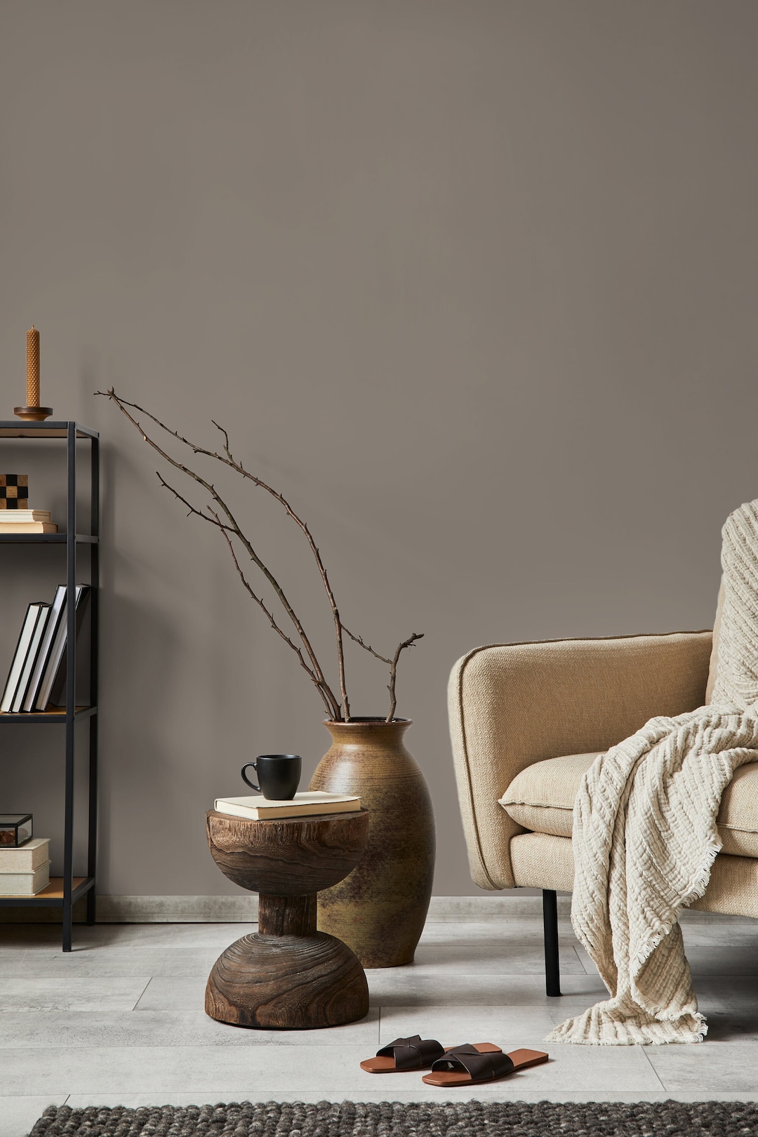 Middle Gray Wallpaper / Solid Color / Peel and Stick Wallpaper ...