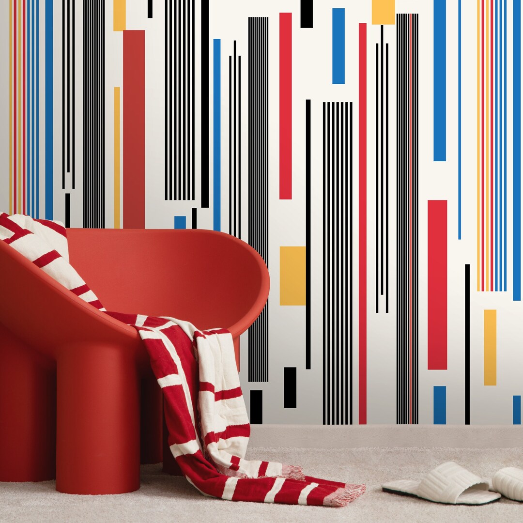 Geometric Rectangle Wallpaper Modern Wallpaper Peel and Stick and ...